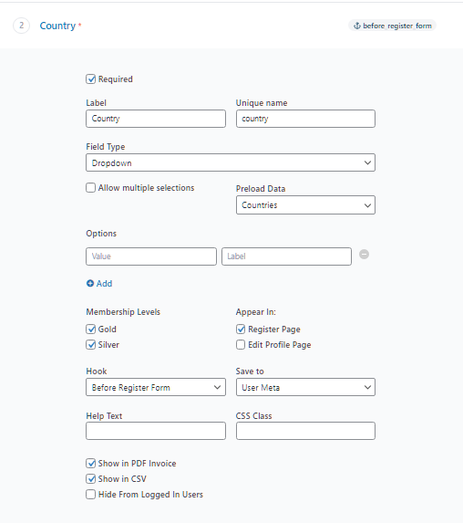 RCP Field Settings – Pluginette